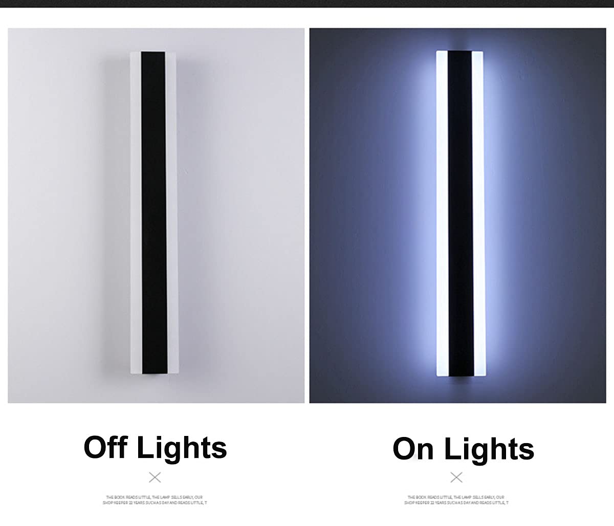 Outdoor Long Strip Modern LED Wall Lighting Fixture Lamps, Elegant Frosted White Acrylic, Black Aluminum Body IP65 Waterproof Anti Rust (Cold White, 60inch)