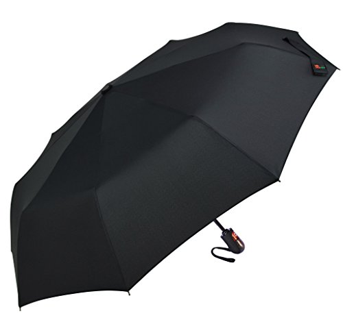 Umenice Automaitc Travel Umbrella Windproof with 210t Fabric Black