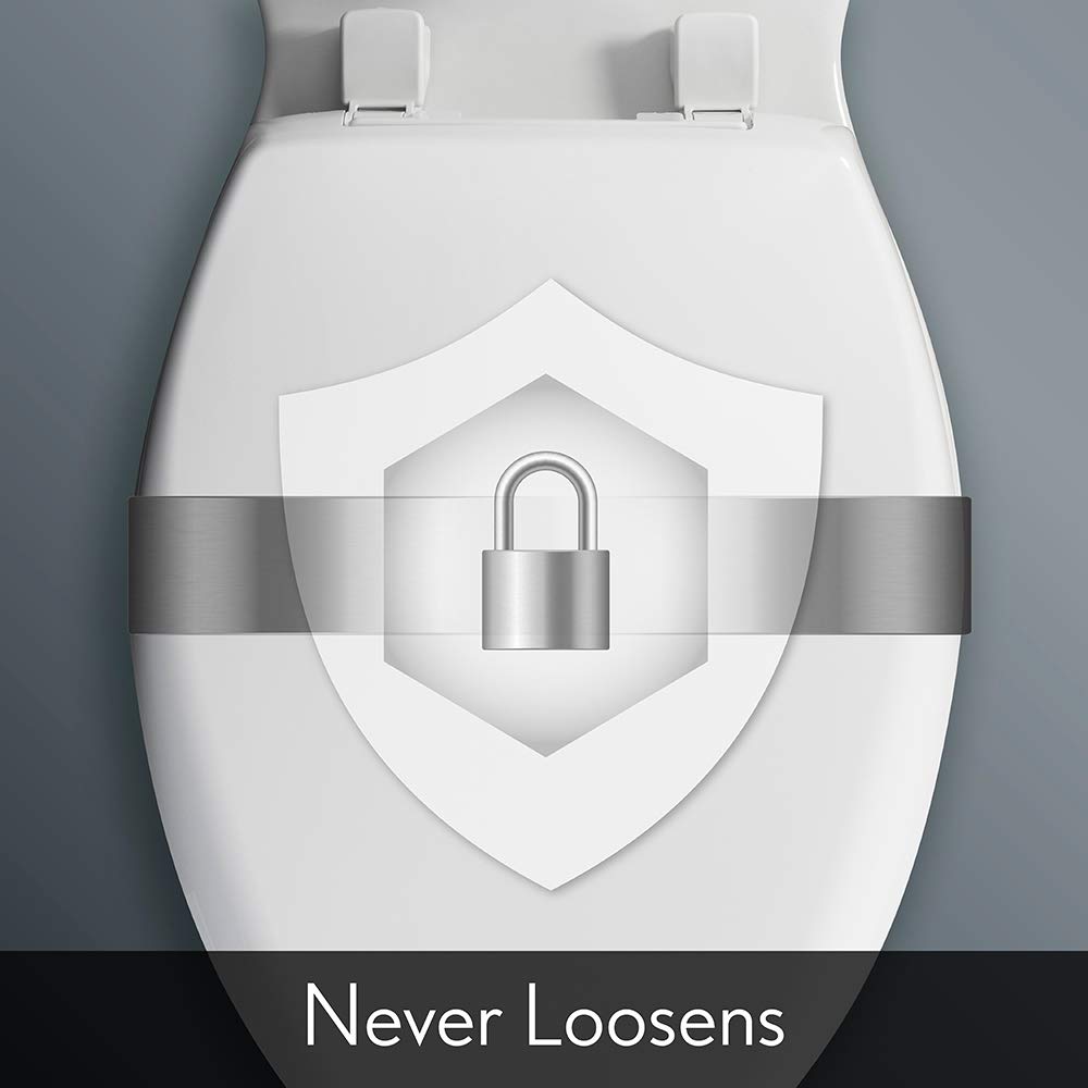BEMIS 500TTT 000 Toilet Seat will Never Loosen and Provide the Perfect Fit, ROUND, White