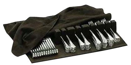 BROWN SILVER CLOTH FLATWARE HOLDER - DRAWER LINER PAD- BROWN SILVER CLOTH