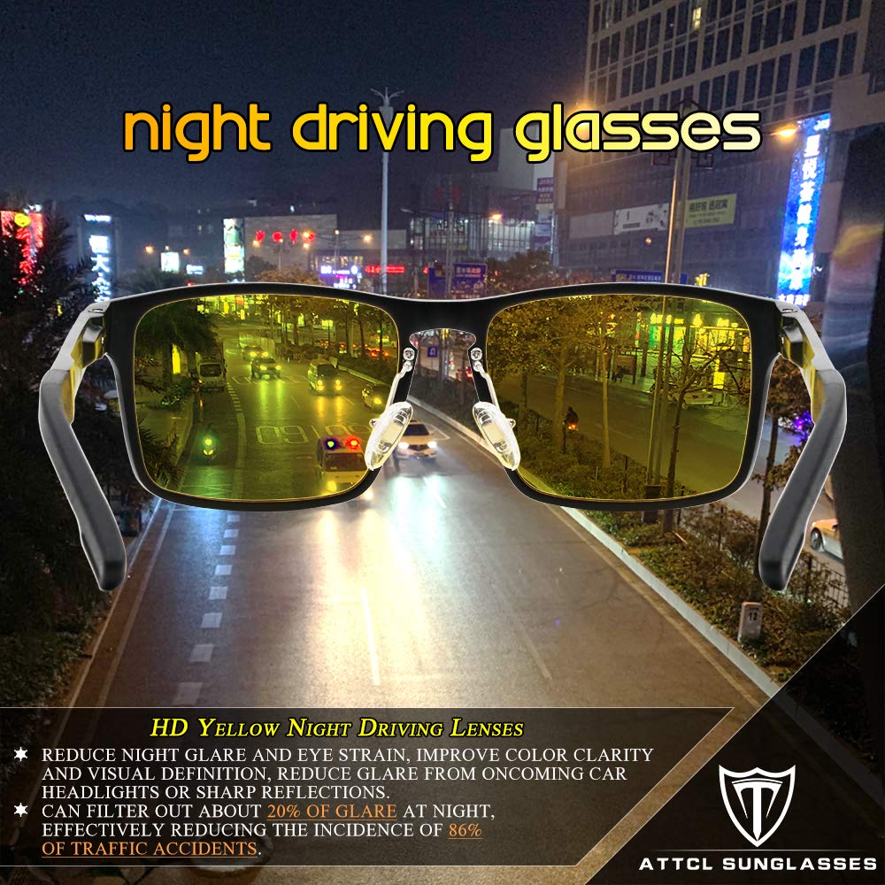 ATTCL Men's Hot Retro Al-Mg Metal Frame Driving Polarized Sunglasses For Men Women 16560blacksilver