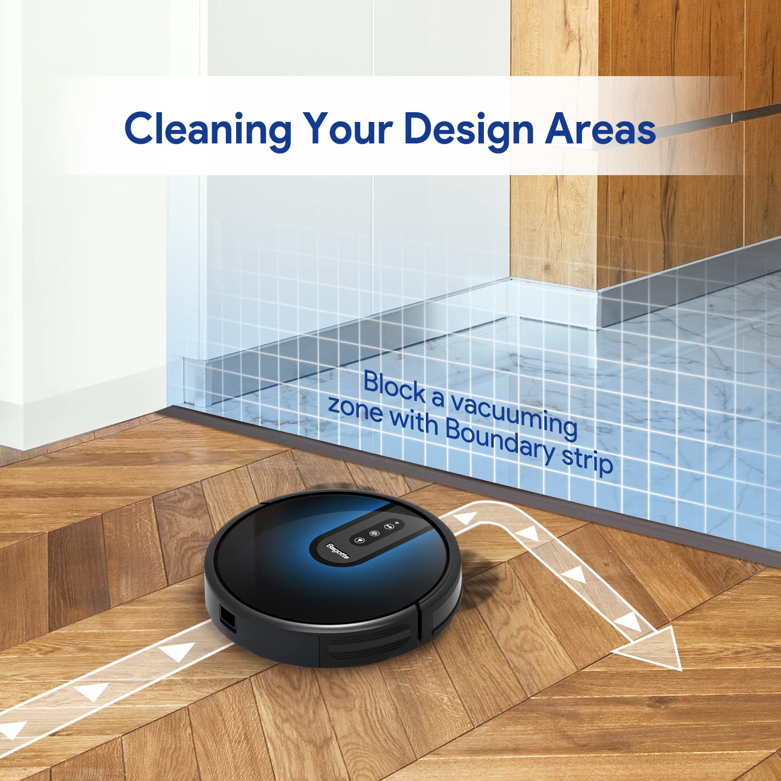 Bagotte Robot Vacuum Cleaner, 4-in-1 Robot Vacuum and Mop, Gyro Navigation, Carpet Automatic Boost,Virtual Boundary, Self-Charging, Alexa/App/WiFi Robot Vacuum for Pet Hair Hard Floor Carpets