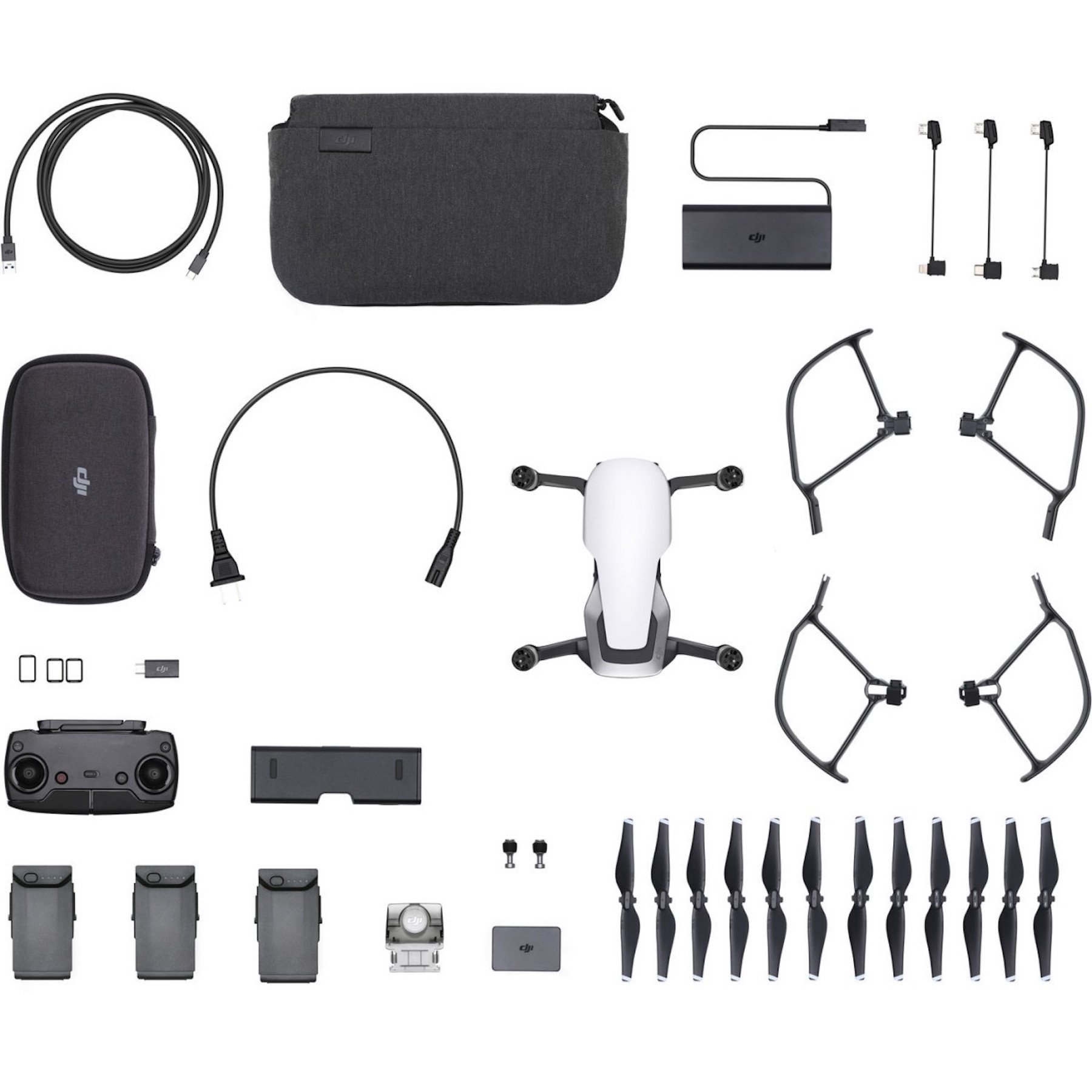 DJI Mavic Air Fly More Combo Arctic 4k Drone Electronics, White (CP.PT.00000165.01)