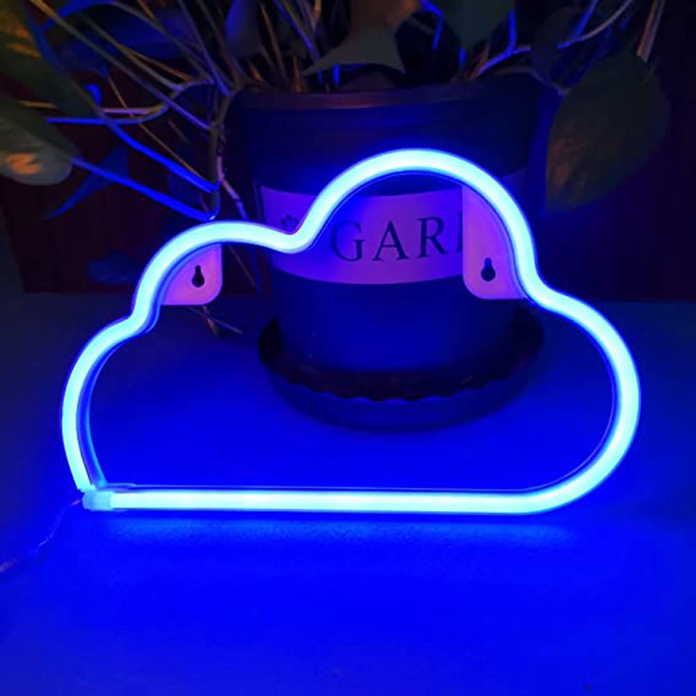 Blue Cloud Neon Sign LED Marquee Sign Light Battery or USB Powerd Neon Nightlight Light up Cloud Lamp for Kids Room Decor