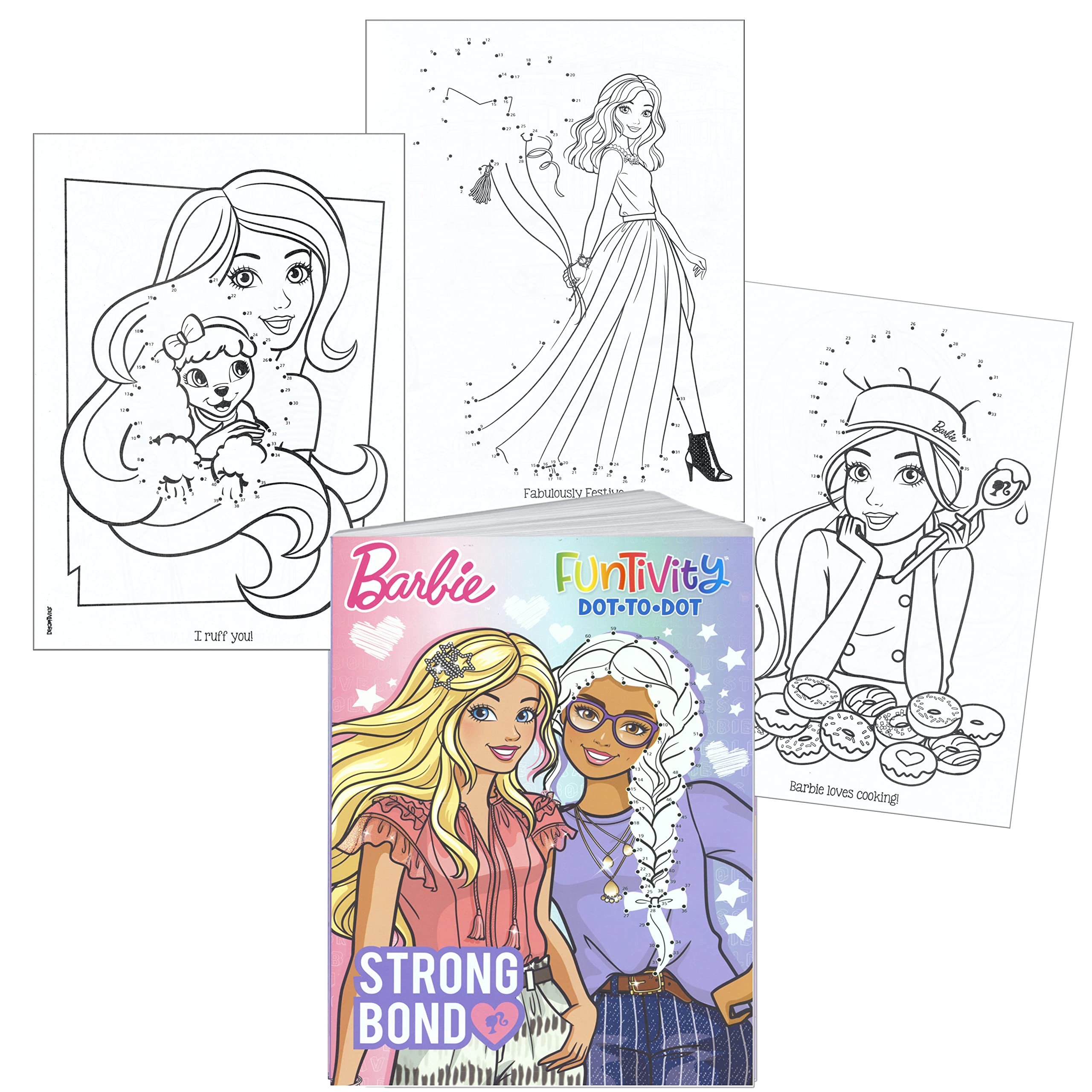Barbie Sticker Activity Set - Bundle Includes Barbie Stickers, Barbie Coloring Book, and More (White)
