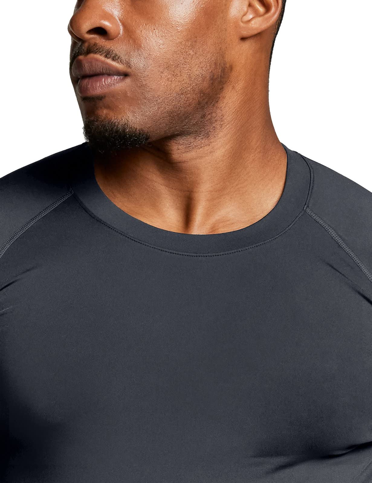 ATHLIO Men's Thermal Long Sleeve Compression Shirts, Winter Gear Sports Base Layer Top, Athletic Running T-Shirt, Active Top 3pack Black/Charcoal/White, Small