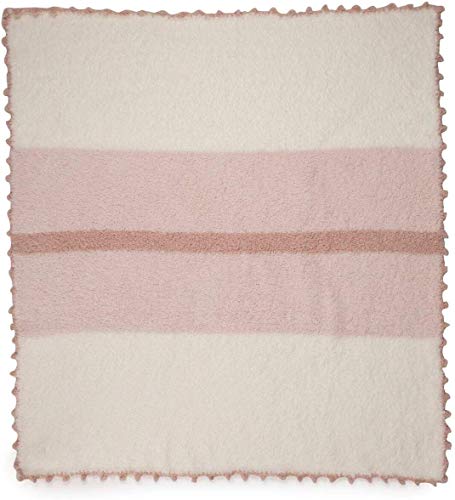 Barefoot Dreams CozyChic Striped Receiving Blanket, Comfy Baby Blanket, Pink, 30 Inches x 32 Inches