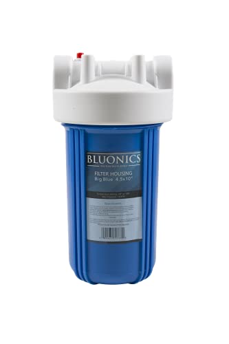 Bluonics 2 Pack of 10" Whole House Water Filter Housing System uses Standard Size 4.5 x 10 Cartridges - Complete with Wrench, Bracket and Screws