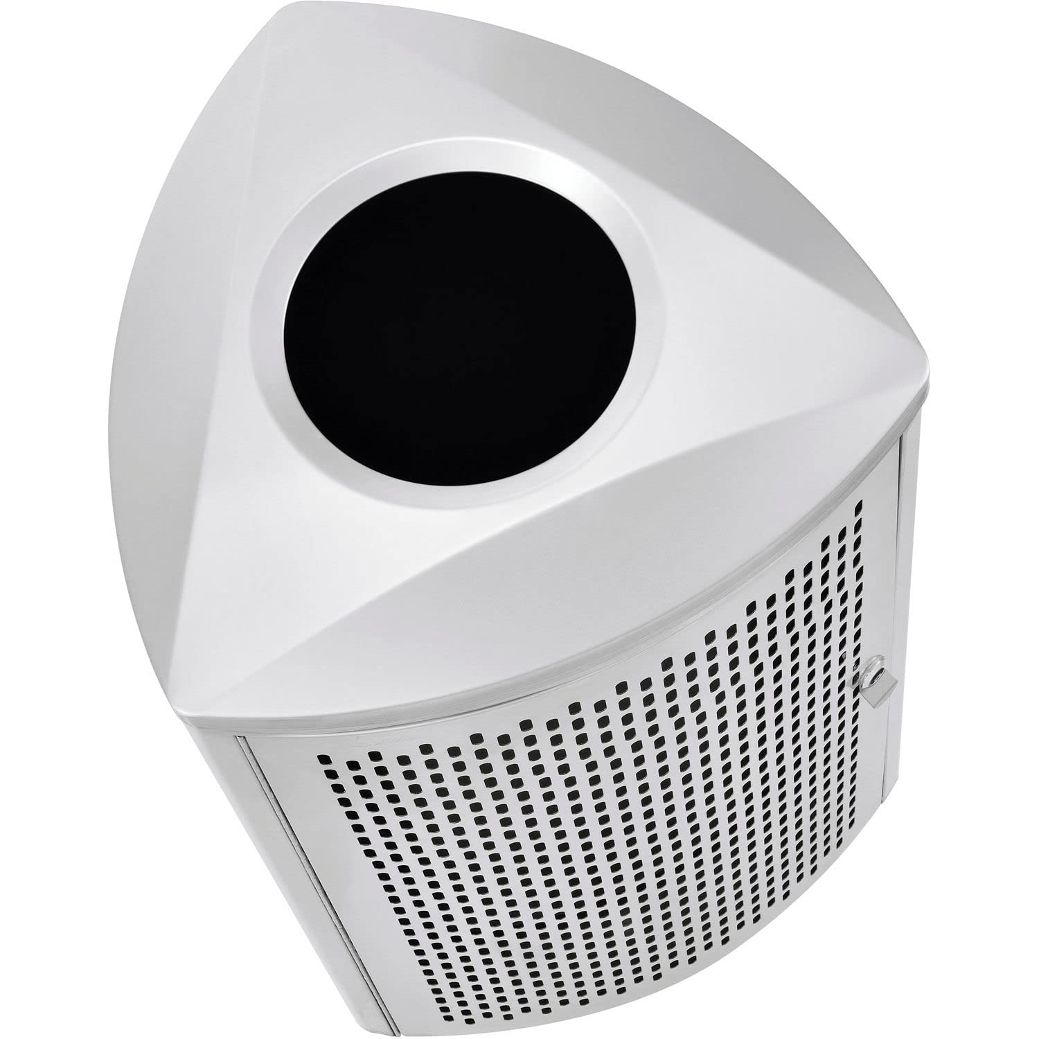 Global Industrial Triangular Trash Can, 18-1/2 Gallon, Brushed Stainless Steel