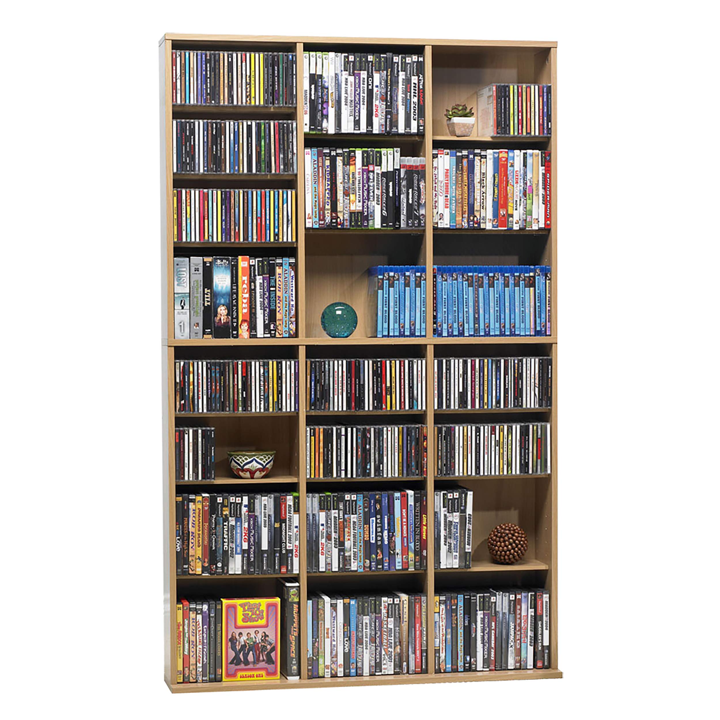 Atlantic Oskar 756 Media Storage Cabinet โ Protects & Organizes Prized Music, Movie, Video Games or Memorabilia Collections, PN 38435712 in Maple