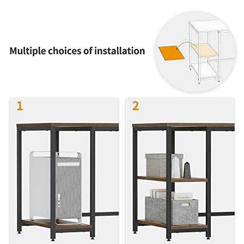 CubiCubi L Shaped Desk with Hutch and Storage Shelves, 59.1 Inch Corner Desk with Bookshelf, Computer Office Workstation for Home Office, Rustic Brown