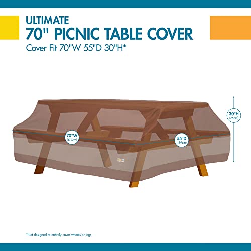 Duck Covers Ultimate Waterproof 70 Inch Picnic Table Cover, Outdoor Table Cover
