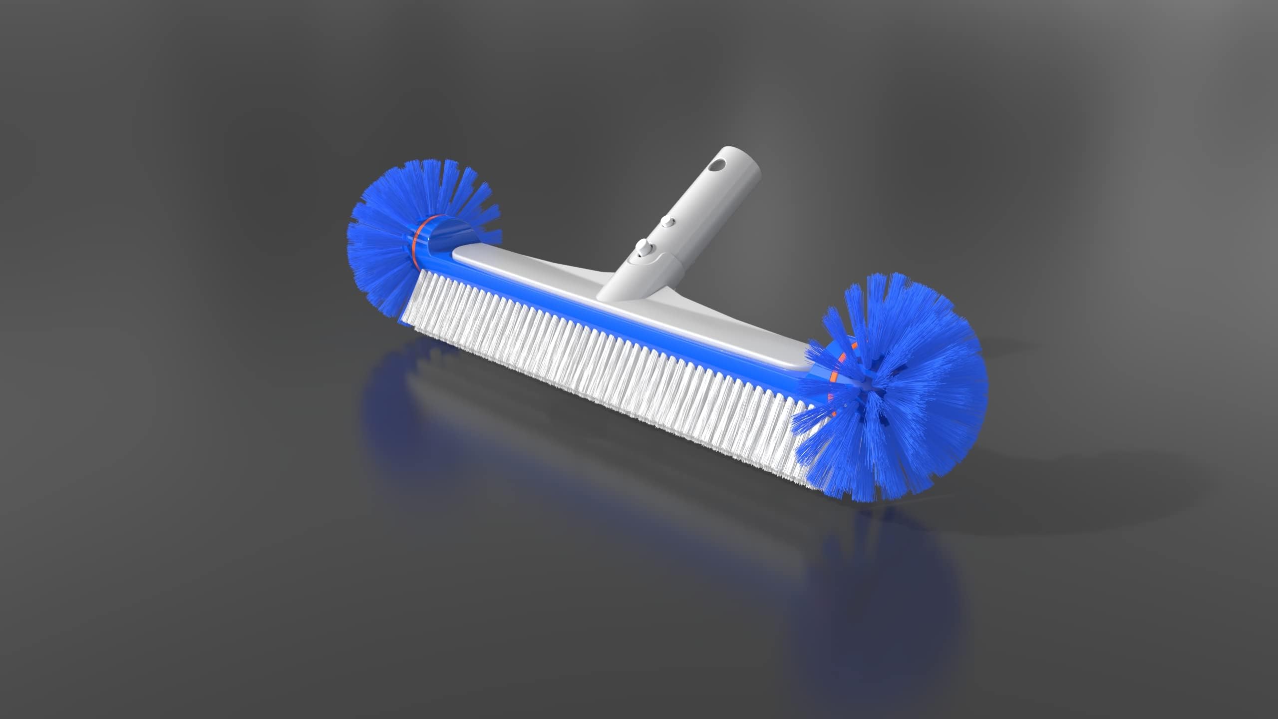 Cheerclean Pool Brush, Hemispherical Bristles, Pool Cleaning Brush Head, Pool Wall Brush with Aluminum Handle Pool Brushes for Cleaning Pool Walls