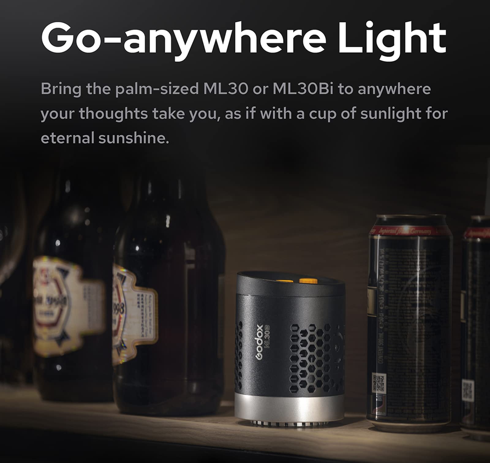 Godox ML30 37.6W 5600K LED Video Light, CRI 96+ TLCI 97+, 8590Lux@1m with Reflector, 4FX Effects,Slient Mode,with 2X NP970 Lithium Battery, APP Wireless Control,Multiple Control Methods (ML30)