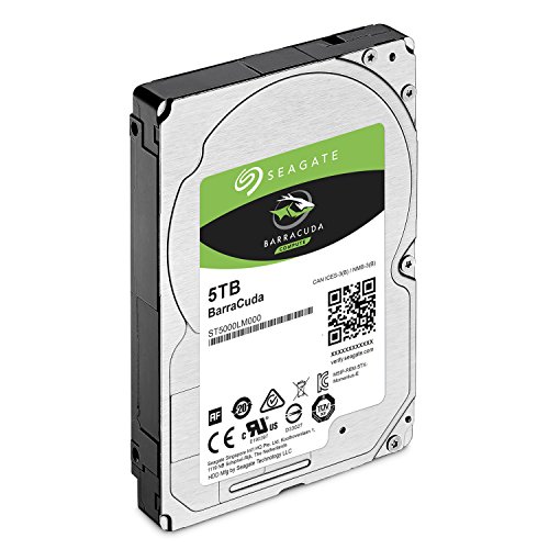 Seagate BarraCuda 5TB Internal Hard Drive HDD β 2.5 Inch SATA 6Gb/s 5400 RPM 128MB Cache for Computer Desktop PC (ST5000LM000)