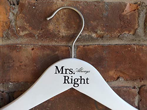 NAHANCO MRSAR20117 Bridal Hanger Set, Wooden Hangers Imprinted with Mr. Right and Mrs. Always Right, 17β (2 Piece Set)