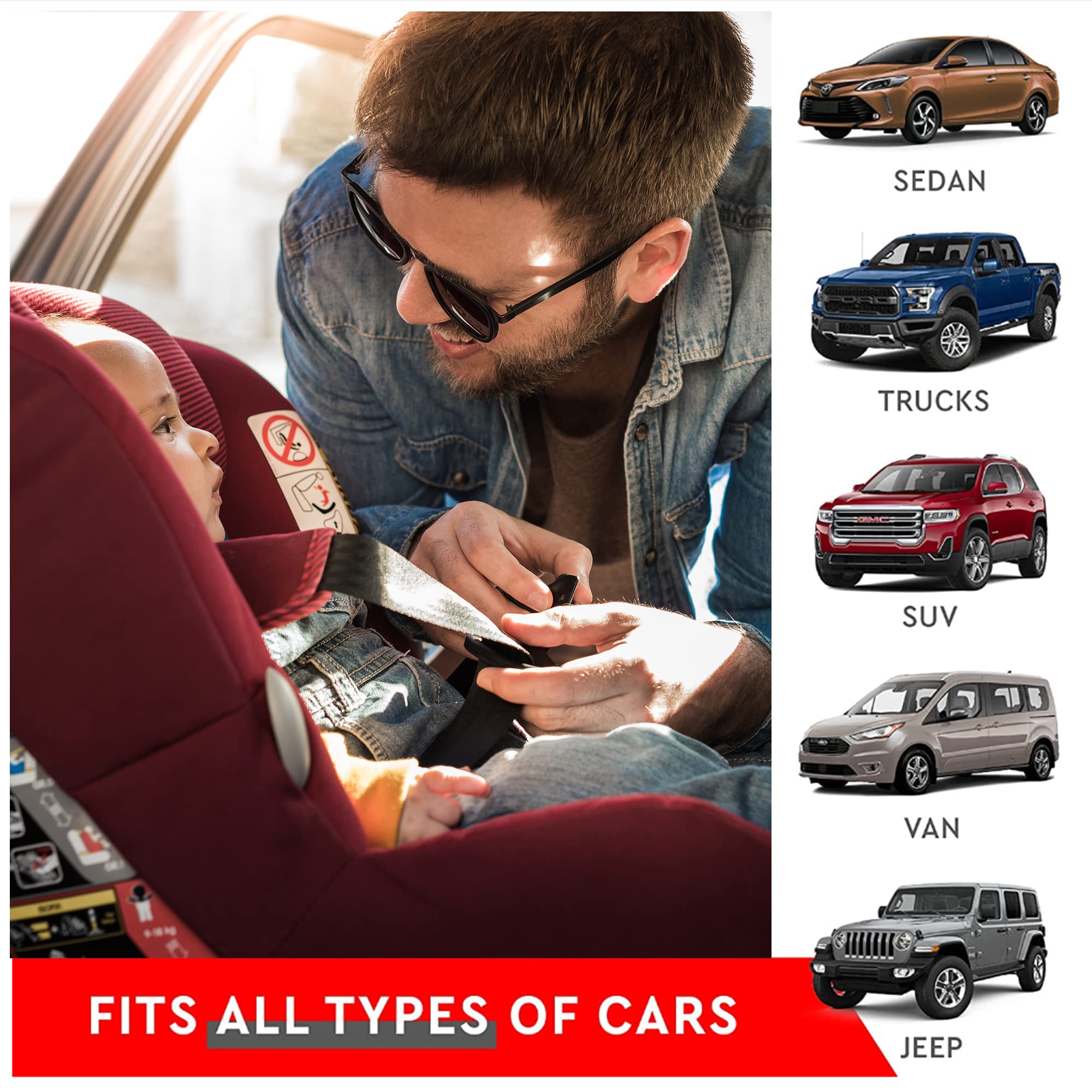 Car Seat Protector for Child Car Seat, Non-Slip Waterproof Car Seat Protector for Leather Seats with Thick Padding and Mesh Storage Pockets, Baby Seat Protectors Under Carseat