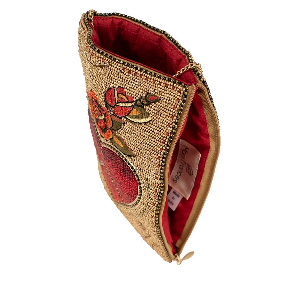 Mary Frances I Love Peace Beaded Mini Crossbody Clutch Handbag, Multi