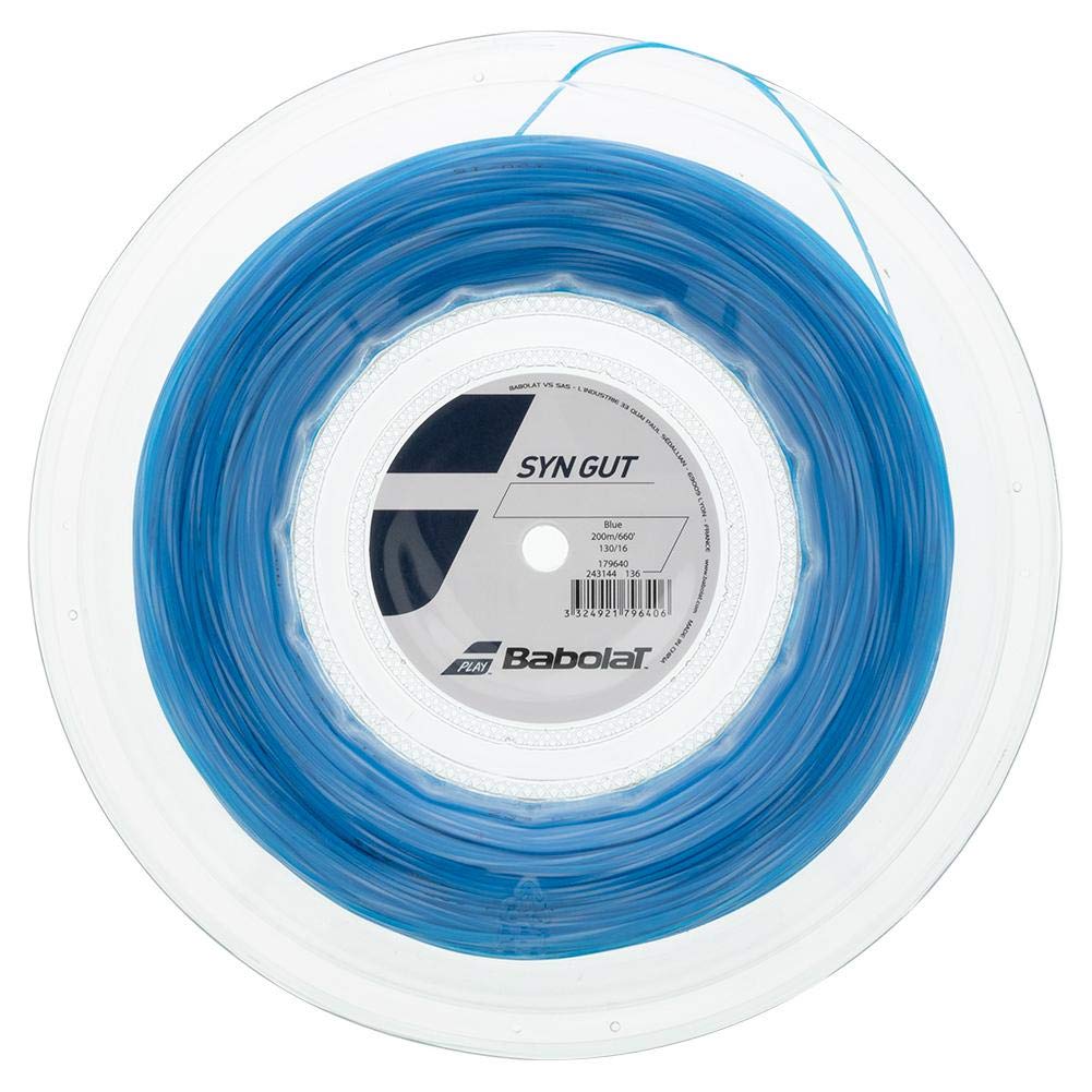 Babolat Synthetic Gut - SYN Gut - Tennis String - Blue - 1.30mm/16G - 200m (660ft) Reel