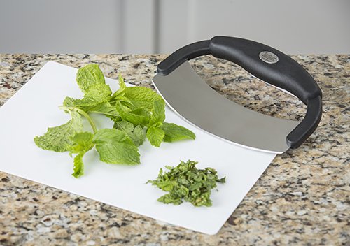Tablecraft H6611 Mezzaluna Single Blade with Plastic Handle, Small, Black