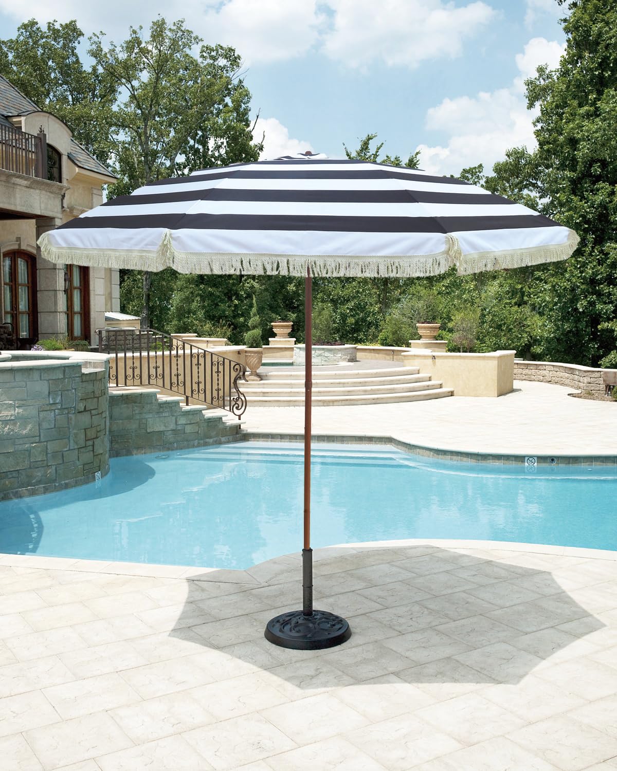 Bayside21 8 FT Tiki Umbrella Thatch Patio Umbrella Hawaiian Style Sunshade Aluminum Pole 16 Ribs UPF 50+ (8ft, Natural1)