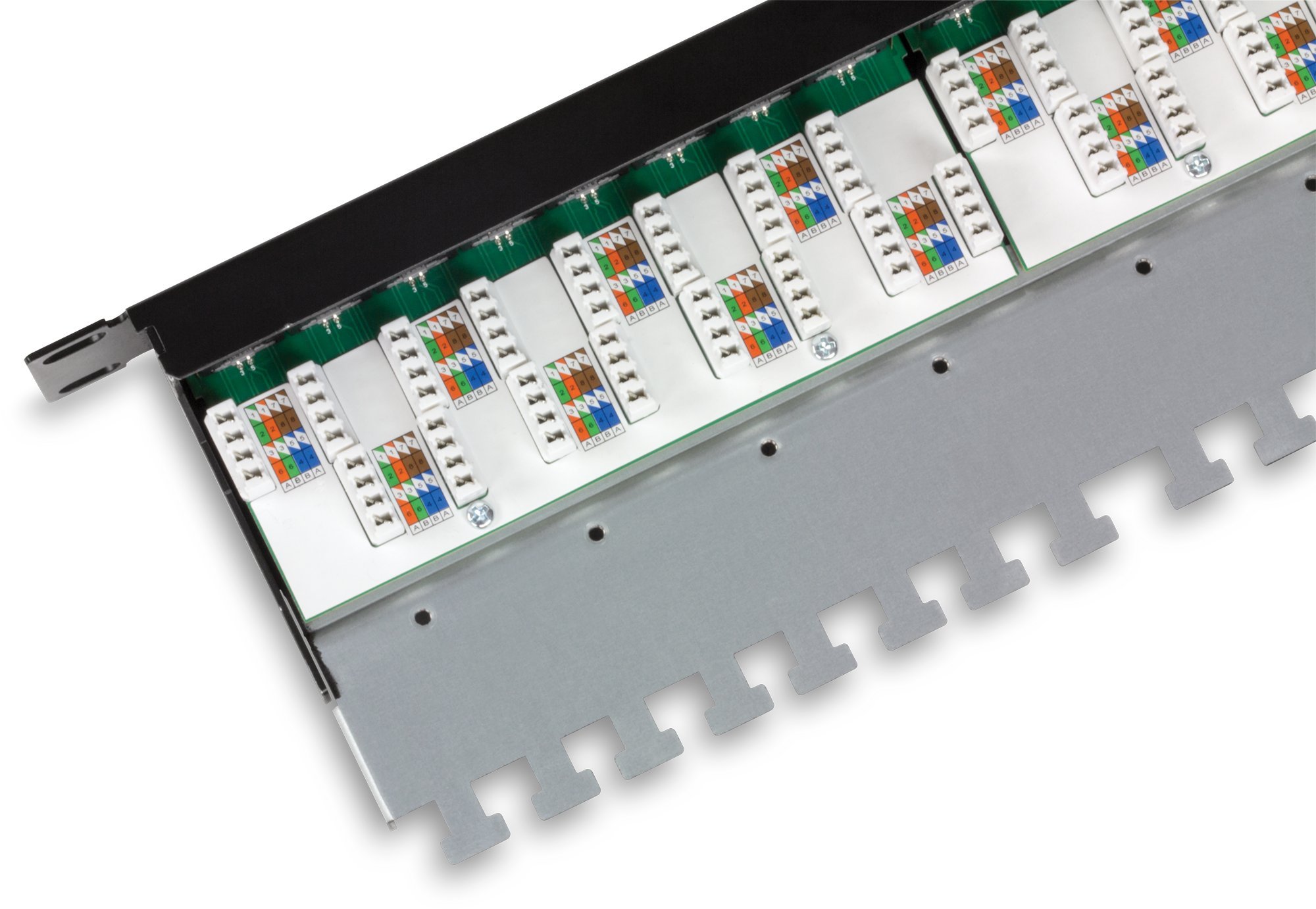 TRENDnet 24-Port Cat6A Shielded Patch Panel, 1U 19" Metal Housing, 10G Ready, Cat5e,Cat6,Cat6A Compatible, Cable Management, Color-Coded Labeling for T568A and T568B Wiring, Black, TC-P24C6AS