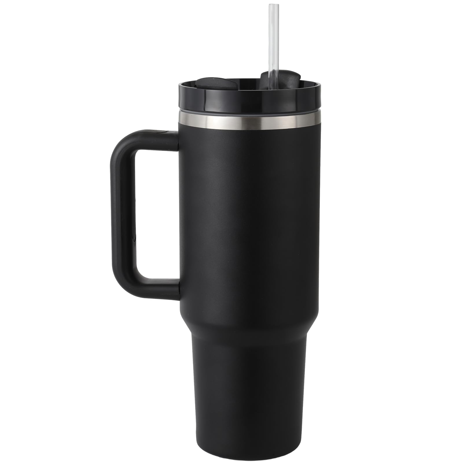 Boderi Tumbler,40oz Tumbler with Handle and Straw,2in1 Straw Lid + Rotating Cup Lid, Stainless Steel Double Wall Vacuum Insulated Coffee Cup,Reusable 40oz Travel Mug Insulated Tumbler with Handle