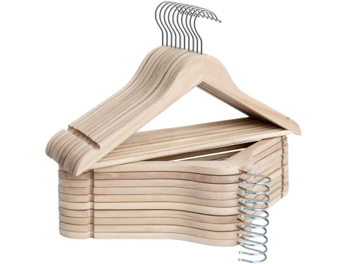 StorageWorks Coat Hanger, Lotus Wooden Clothes Hanger, Heavy-Duty Clothes Hangers, Natural Wood Hangers for Shirts, Jackets, Pants, Coats, Suits, Sweaters, 20 Pack