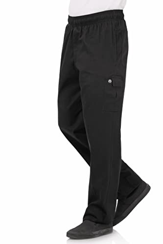 Chef Works Men's Cargo Chef Pants, Black, Medium