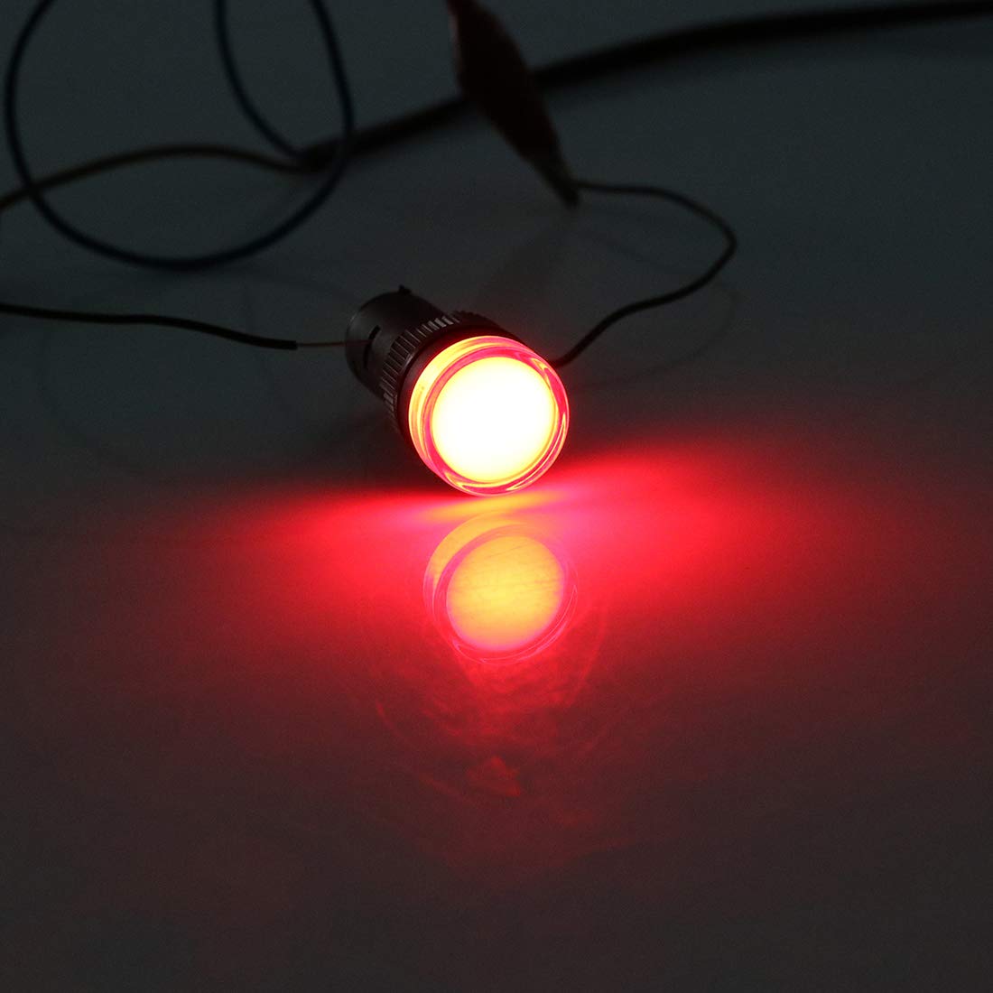 uxcell 5Pcs Red Indicator Light AC/DC 24V, 16mm Panel Mount, for Electrical Control Panel, HVAC, DIY Projects