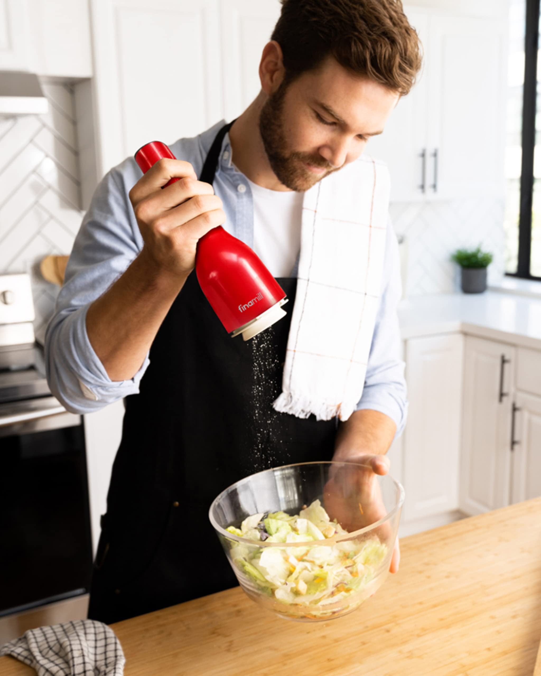 FinaMill's Award-Winning Battery Operated Salt and Pepper Grinder Set - Adjustable Coarseness, Ceramic Grinding Elements, LED Light, Perfect for Home Cooking & Gifting - 2 Quick-Change ProPlus Pods