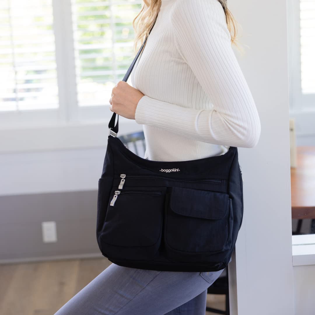 Baggallini Everywhere Bagg - Hobo Crossbody Bag for Women with RFID Wristlet β Water-resistant Travel Bag