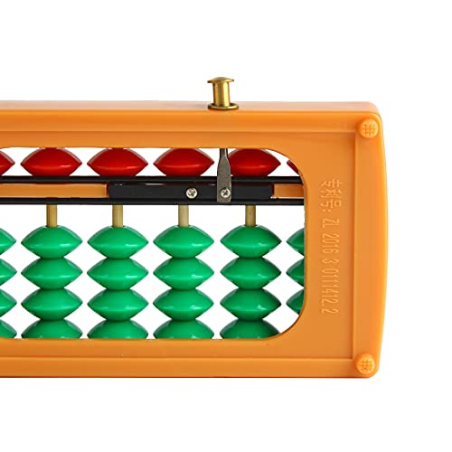 Larcele Bead Arithmetic Counting Abacus with Reset Button School Supplies for Children,13 Column SP-02 (Yellow 3)