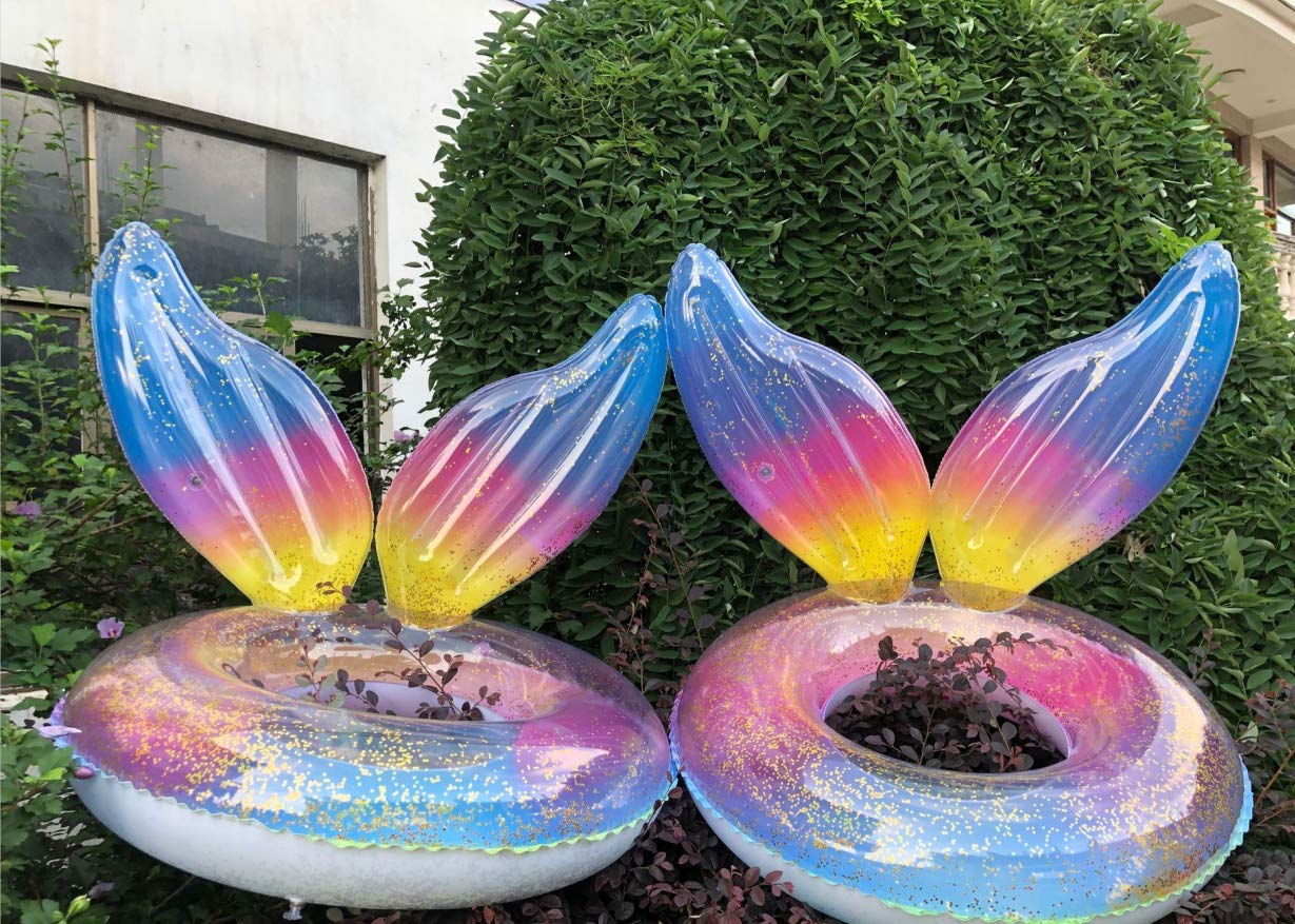Inflatable Mermaid Pool Float - 2020 Floaties for Adults Pool Float Swimming Ring Pool Float Inner Tube Outdoor Beach Party Play Pool Water Toy for Adults
