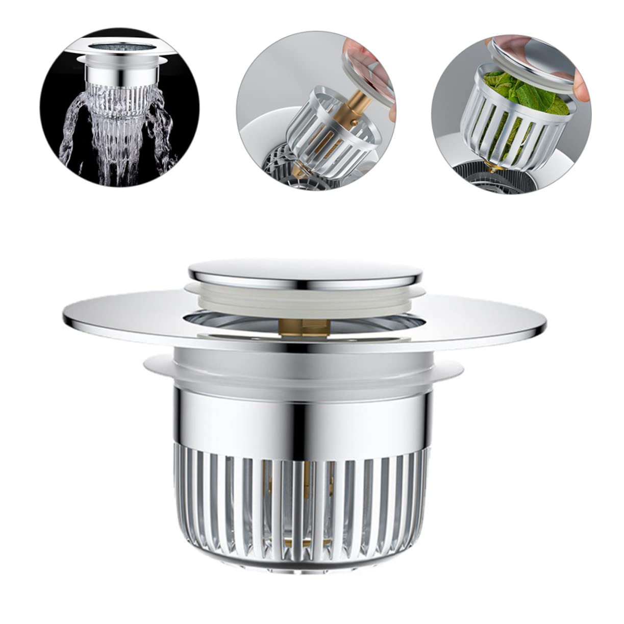 Kitchen Sink Stopper Toilet Toilet Sink Dish Drainer Sink Universal Drain Stopper Sink Basin Stopper Brass Bouncing Core Tub