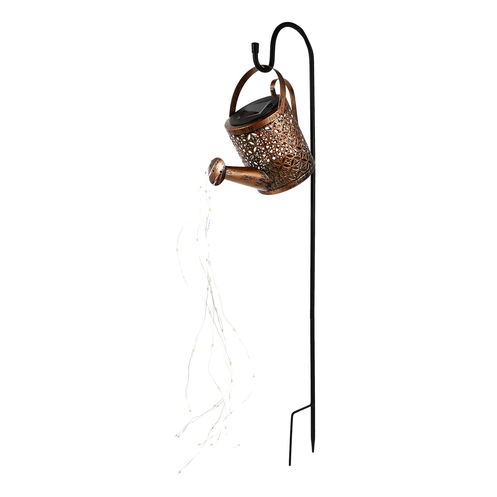 OSALADI Solar Watering Can Lights Outdoor Firefly Bunch Lights Waterfall Fairy Lights Garden Art Lamp with Stake for Home Garden Yard Lawn