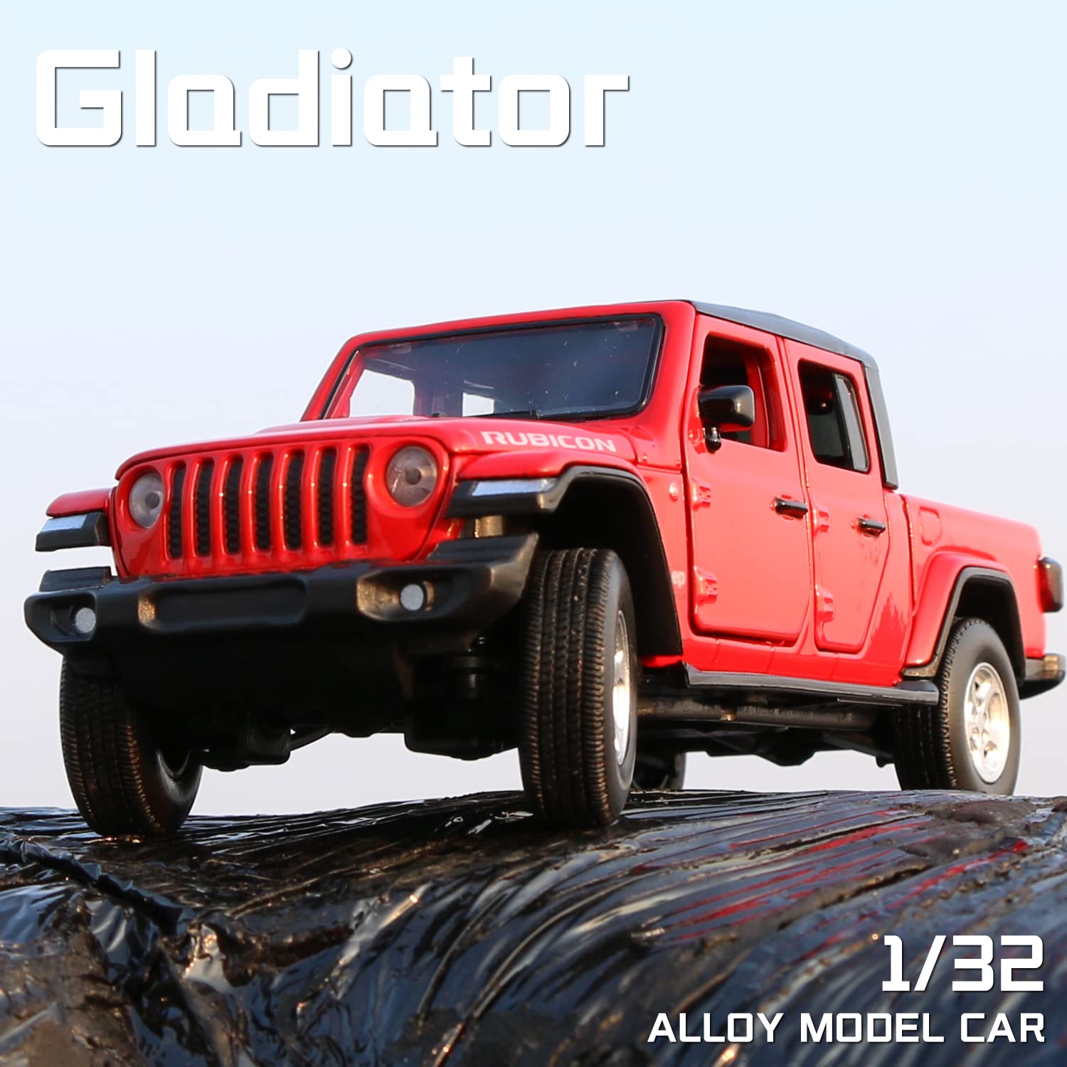 JACKIEKIM 1:32 Alloy Pull Back Car Diecast Model Truck for gladiatar,Collection, Mini Simulation Vehicles Toys for Kids,Boyfriend,Young Peoples Gift(RED)