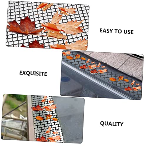 DOITOOL 1 Set Anti-Falling Net Roof Gutter Guard Mesh Fence Net Cover Mesh Strainer Downspout Filter Plastic Fencing Sink Nets Plastic Gutter Guard Plastic Gutter Guard Net Mesh Black Leaf