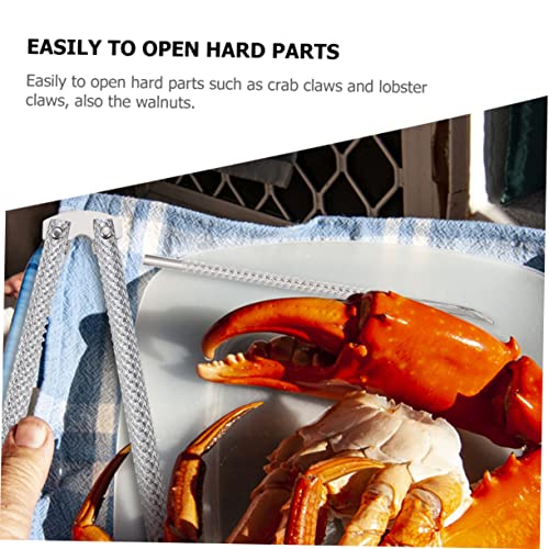 DOITOOL 1 Set Crab Claw Metal Forks Pliers Set Pliers Tool Crab Crackers Seafood Forks Picks Walnut Pecan Tool Seafood Accessory Compact Lobster Crackers Portable Crab Crackers Silver Crab
