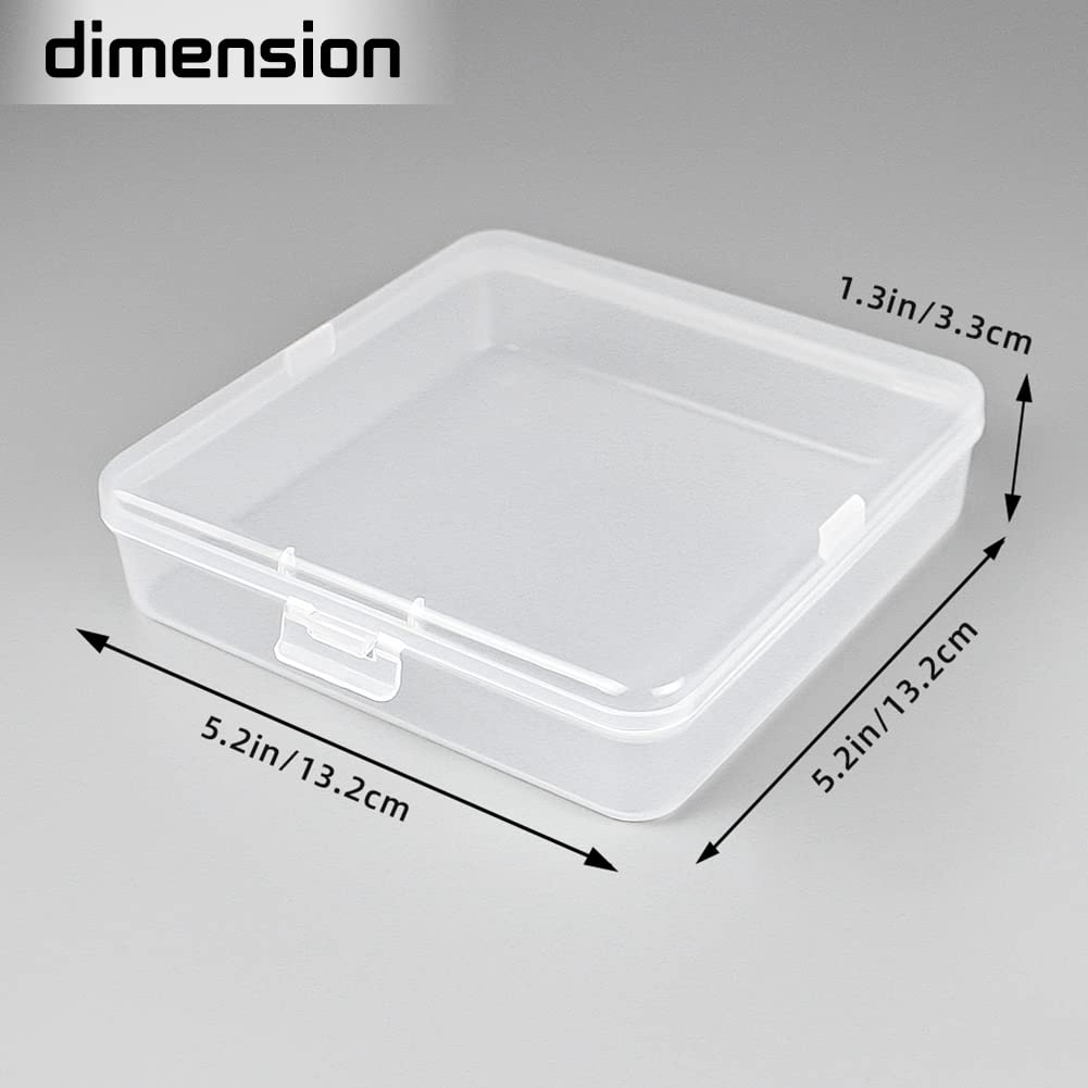 DUOFIRE Small Plastic Box Organizer Box Small Plastic Storage containers Small Plastic case for Storage Beads, Jewelry and Small Items Square(5.2 x 5.2 x 1.3inch) 2 Pack