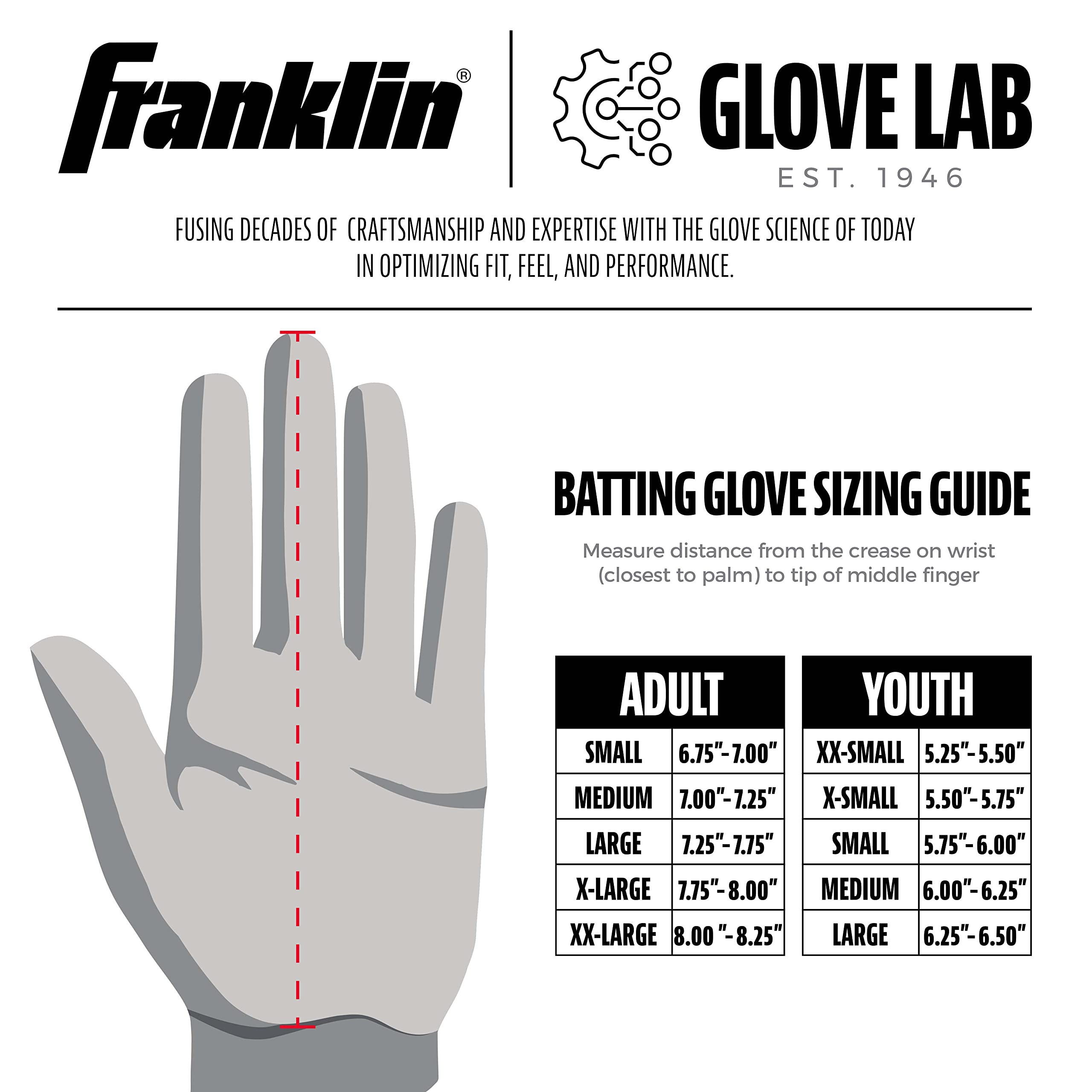 Franklin Sports MLB Digitek Baseball Batting Gloves - White/Navy/Red Digi - Youth Large