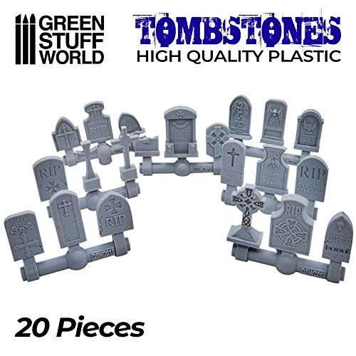 Greenstuff World Miniature Accessories: Tombstones Graveyard Terrain Set