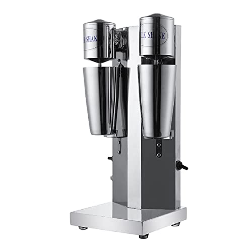 INTBUYING Milkshake Mixer Milk Mixer Commercial Double Heads Mixer Drink Milk Shaker 180W+180W with 2 Stainless Steel Cups 800ML/Cups , 2 Speed Adjustable