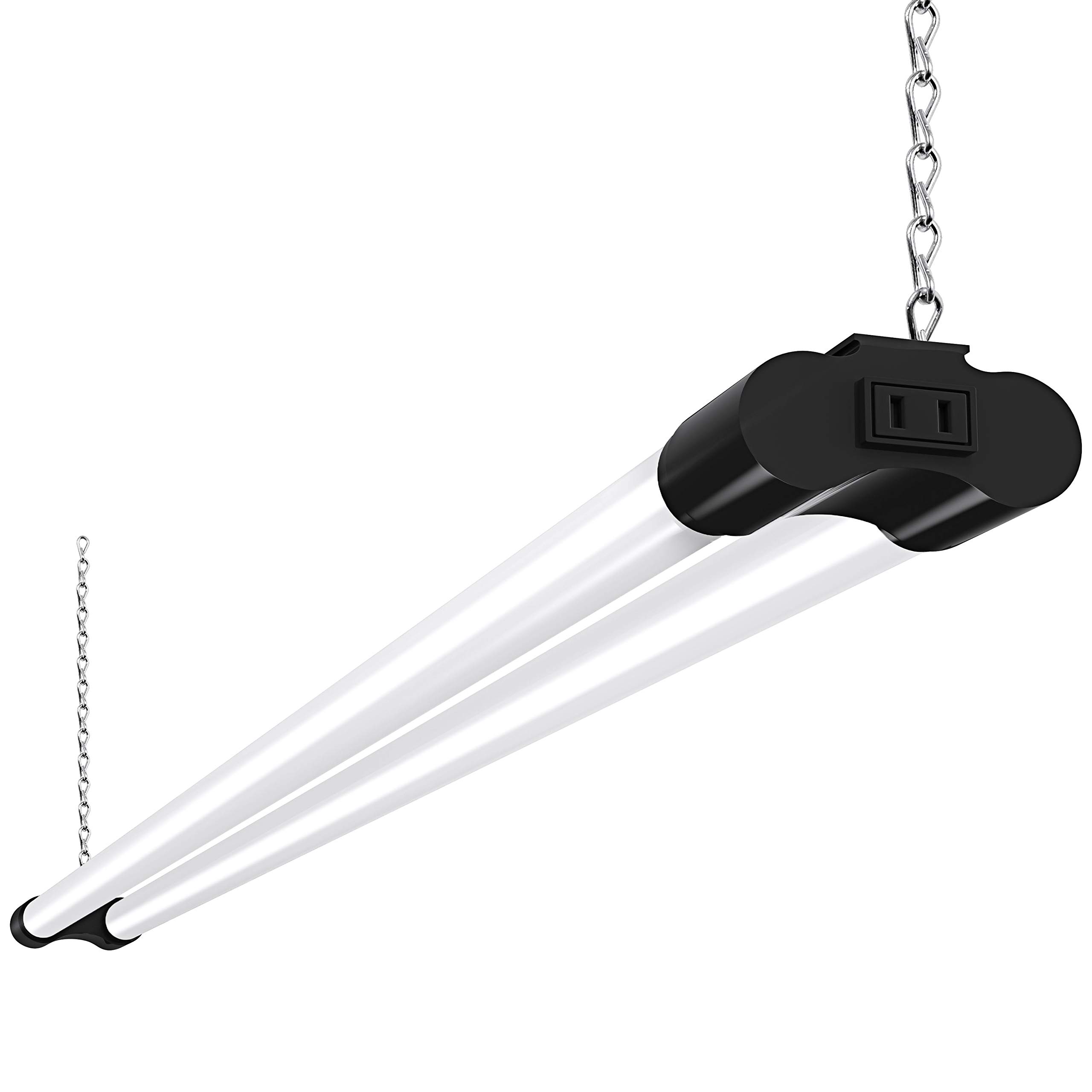 BBOUNDER 1 Pack Linkable LED Utility Shop Light, 4 FT, Integrated Fixture for Garage, 36W Equivalent 250W, 5000K Daylight, Surface + Suspension Mount, Black …