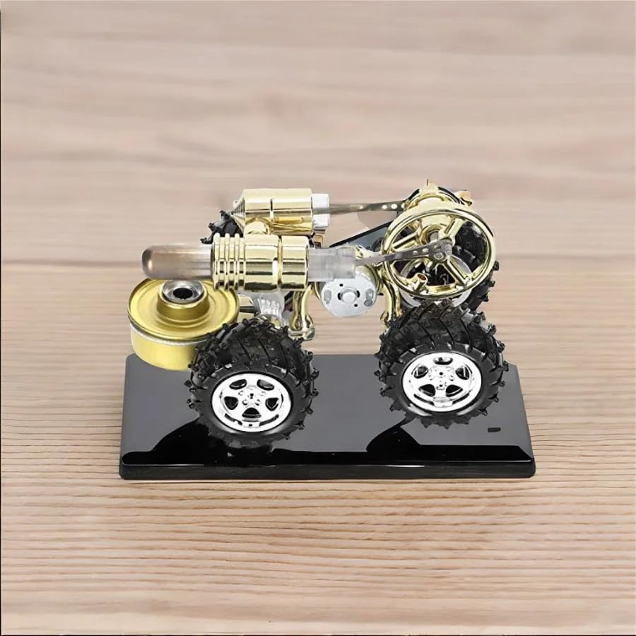 Hot Air Stirling Engine Car Engineer Generator Model Science Experiment Physical Car Toy STEM Early Educational Toy for Kids Adults Learning