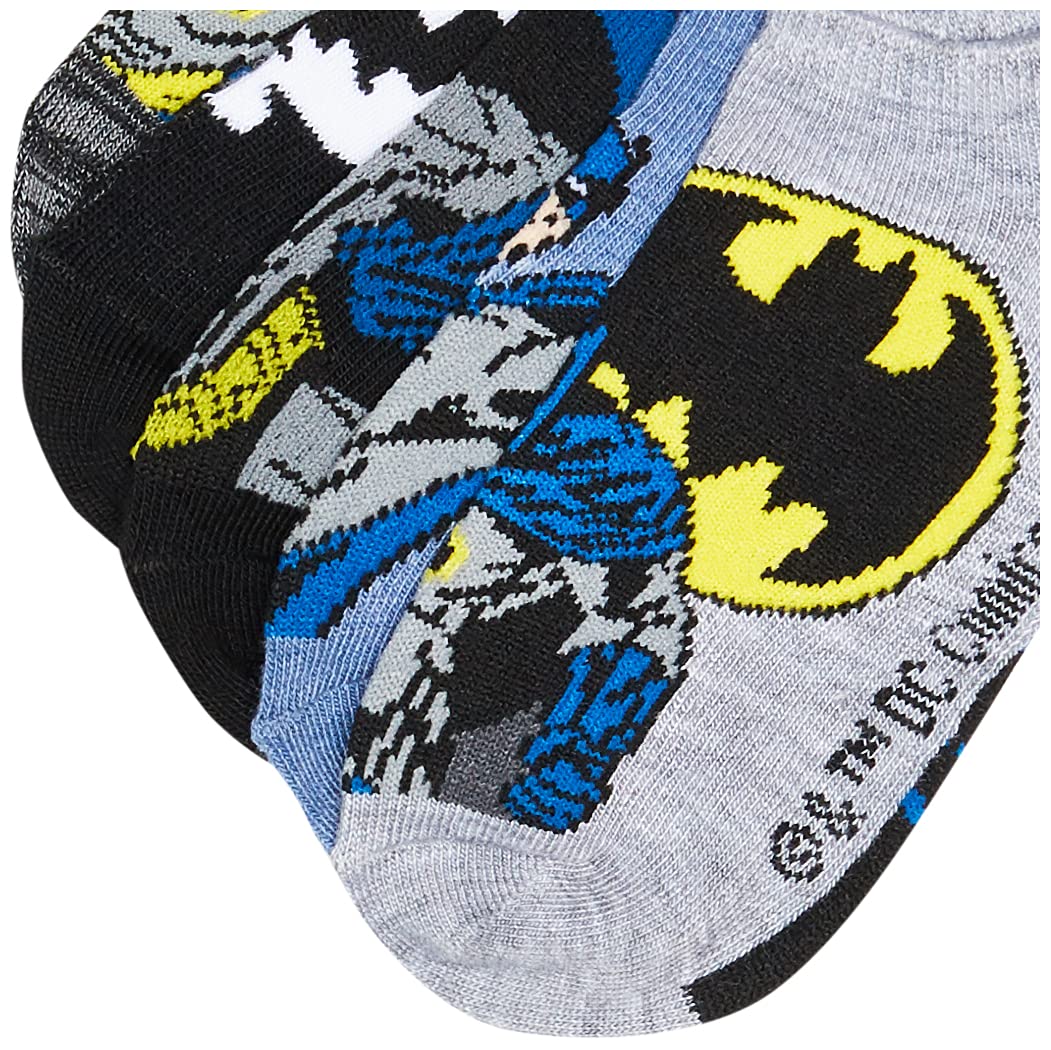 BATMAN boys Batman 5 Pack No Show Casual Sock, Dark Grey Multi, Shoe Size 3-8 US