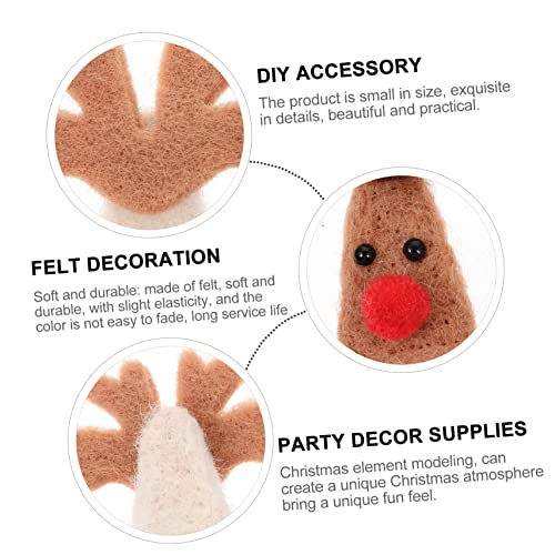 Christmas Felt Ornament Kit 6 Pcs Felt Elk Home Decoration Mini Accessories Miniture Decoration Knitted Doll Christmas Xmas Felt Knitted Santa DIY Handmade Decoration Apparel