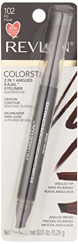 Revlon ColorStay 2-in-1 Angled Kajal Eyeliner, Waterproof Eye Makeup with Smudge Brush for Smokey Eyes, Fig (102), 0.01 oz