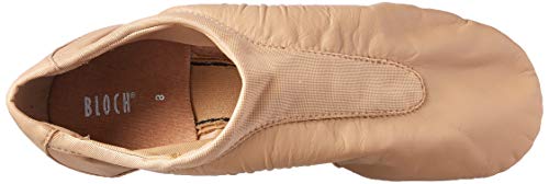 Bloch Women's Pulse Leather and Neoprene Split Sole Jazz Shoe, Tan, 8