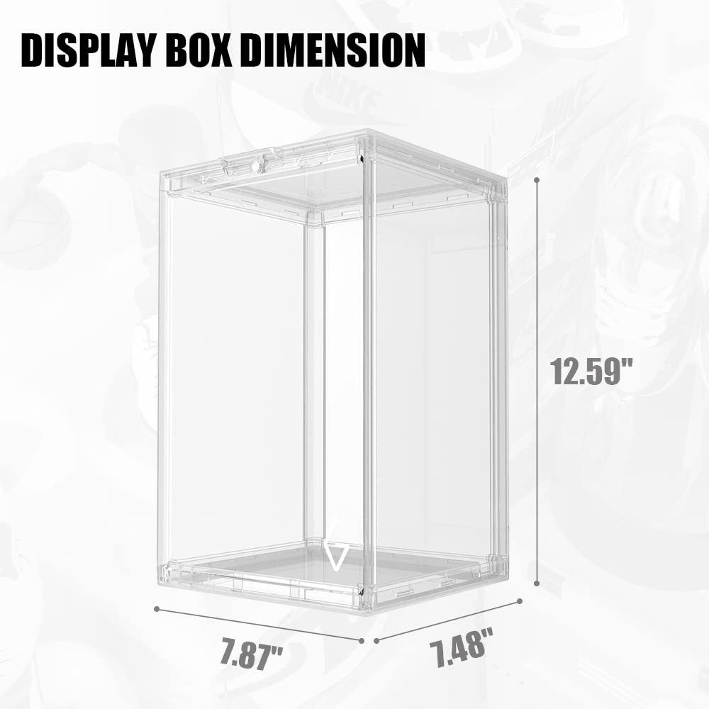 GOTO White Display Storage Case only Front Clear, Assemble Display Box, Dustproof Protection Show Case for Action Figures, Garage Kits, Legos, Collectibles, Bearbrick Toys (1 X 400%, 12L)